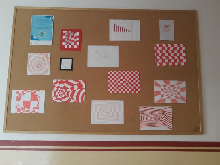 Op Art w klasie 5b - Szkoła Podstawowa nr 2 w Pruszczu Gdańskim
